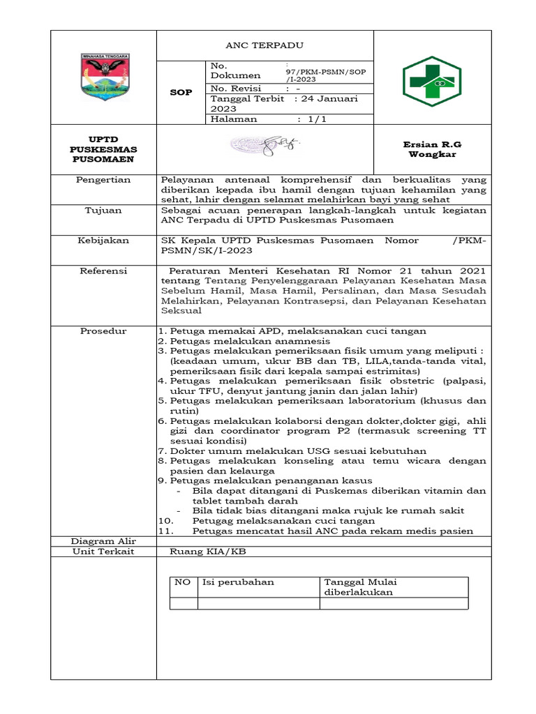 SOP Anc Terpadu | PDF
