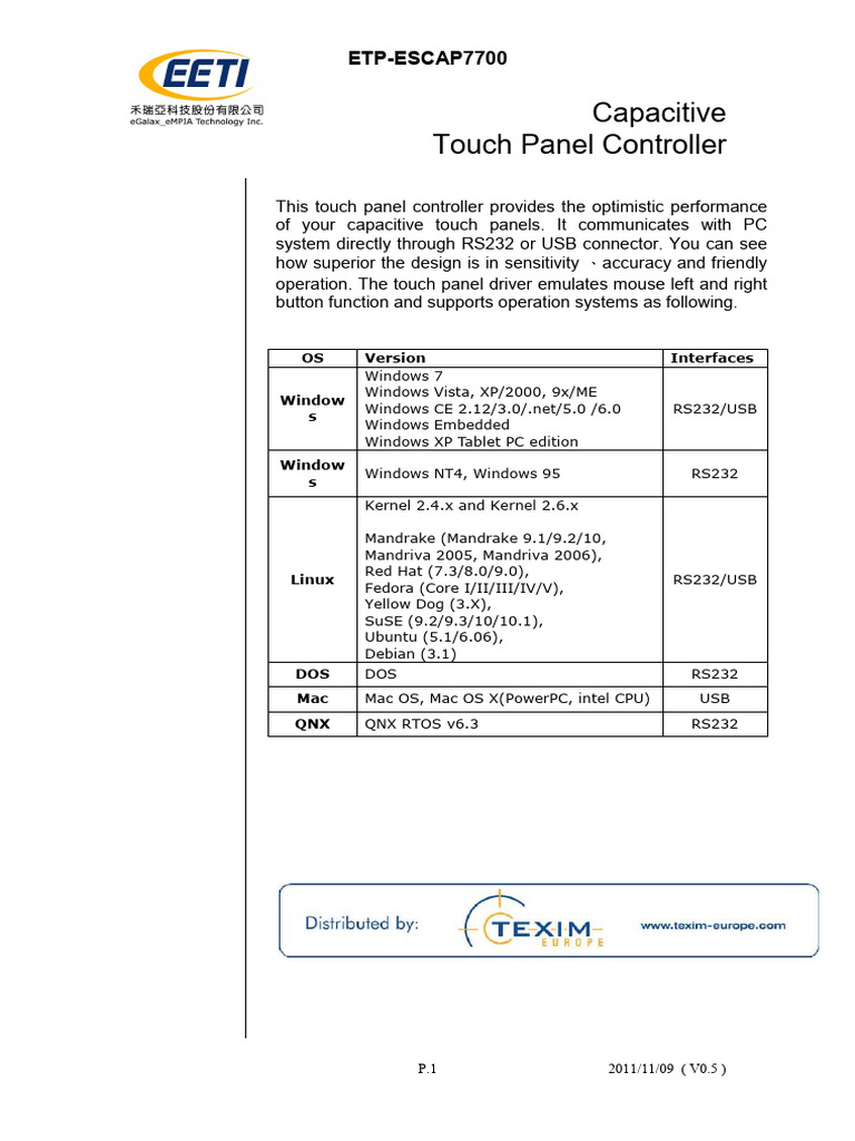 Controller ETP-ESCAP7700 - v0.5 | PDF | Usb | Microsoft Windows