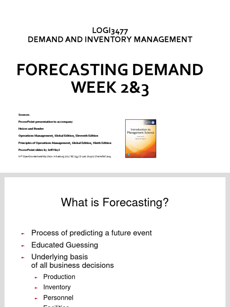 LOGI 3477 - Week 2 3 | PDF | Forecasting | Linear Regression