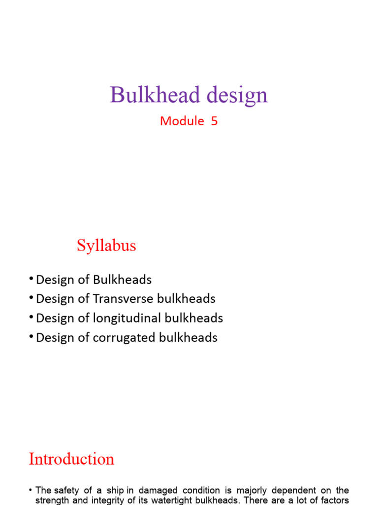 N5-Module5-Bulkhead Design | PDF
