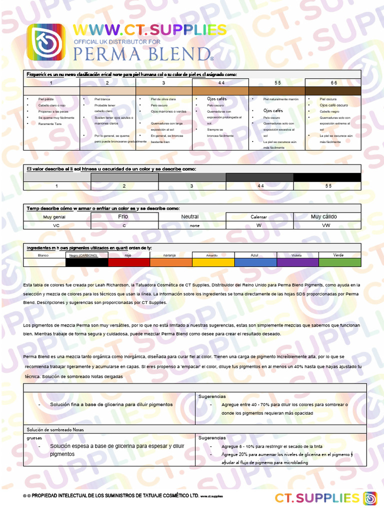 Carta de Colores Permablend para Cejas | PDF | marrón | Color