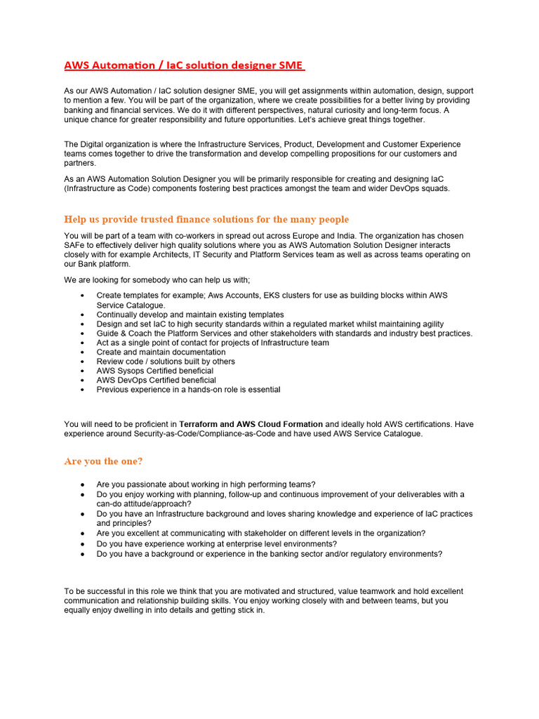 Job Descriptions | PDF | Amazon Web Services | Computer Security