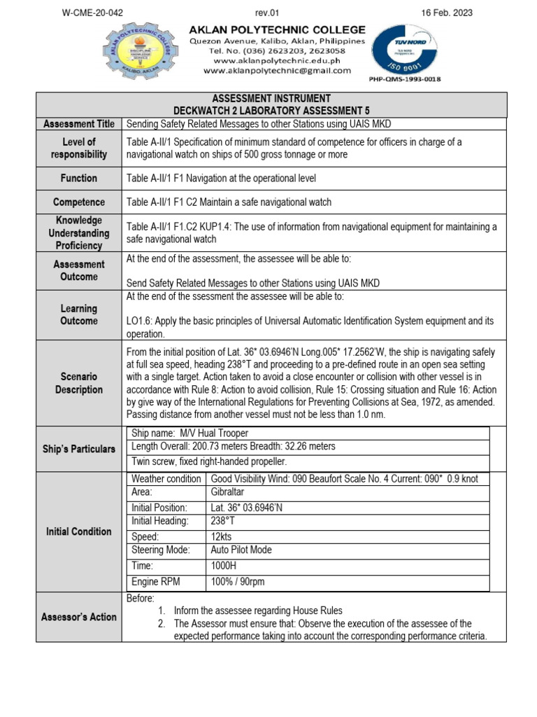 5 DWATCH 2 Sending Safety Related Messages To Other Stations Using UAIS MKD | PDF | Simulation ...