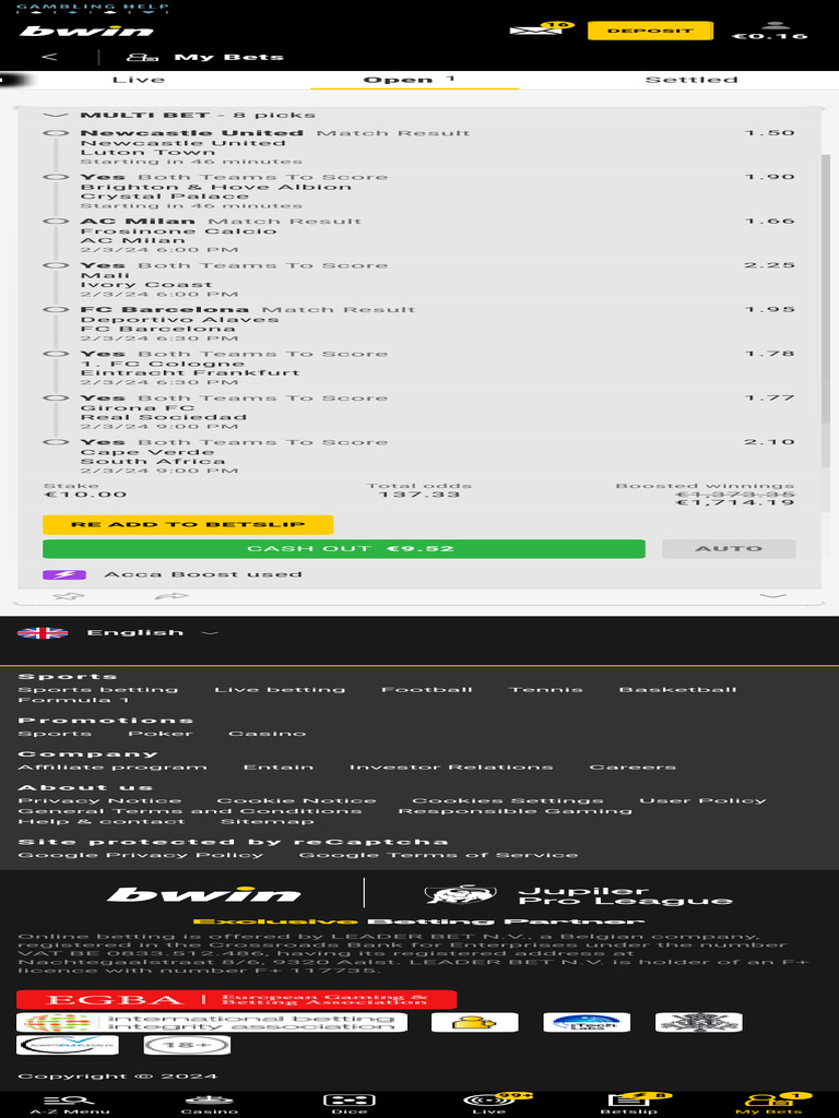 Bwin | PDF | Gambling | Gaming