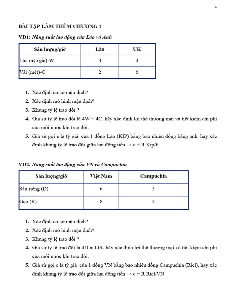 Bài tập KTHQT-YU | PDF
