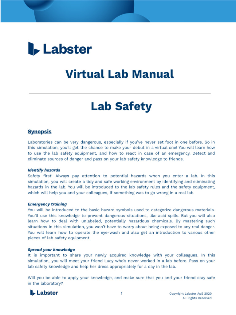 LSS Lab Safety Lab Manual | PDF | Laboratories | Safety