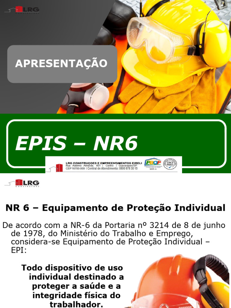Treinamento Sobre Epi NR 06 | PDF | Vida