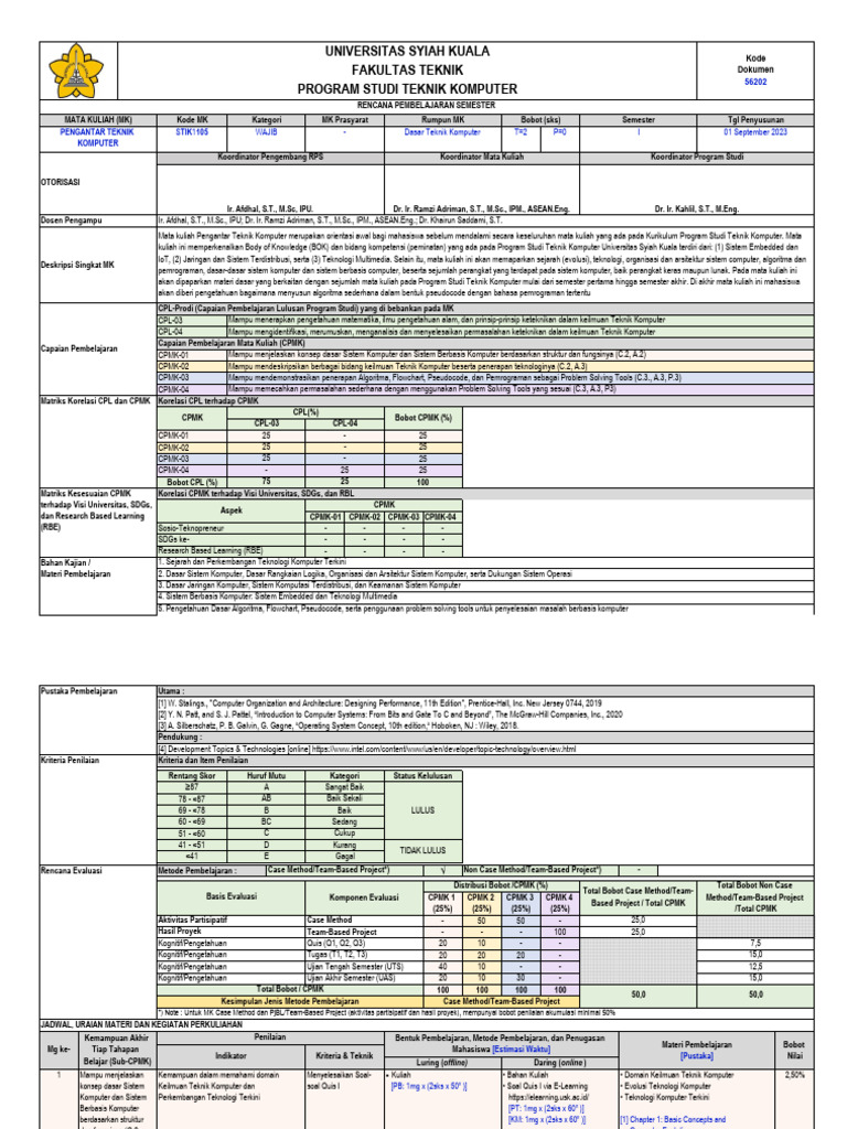 (Contoh) Rps Obe - Uraian Rps-1 | PDF