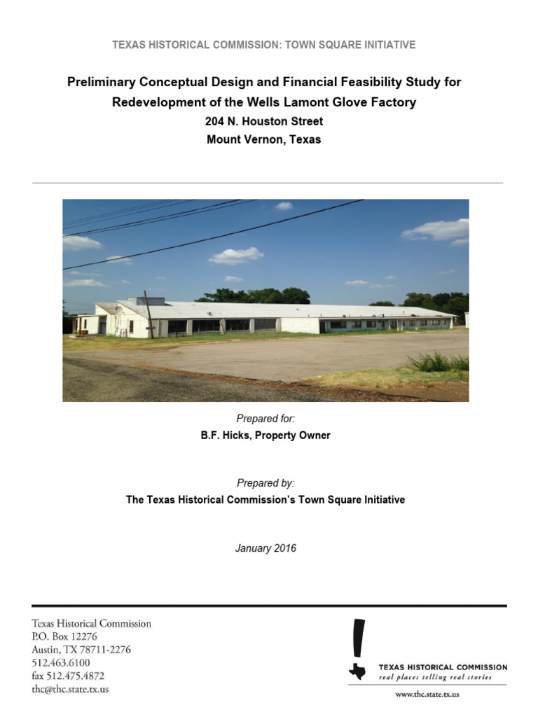 Preliminary Conceptual Design And Financial Feasibility Preliminary