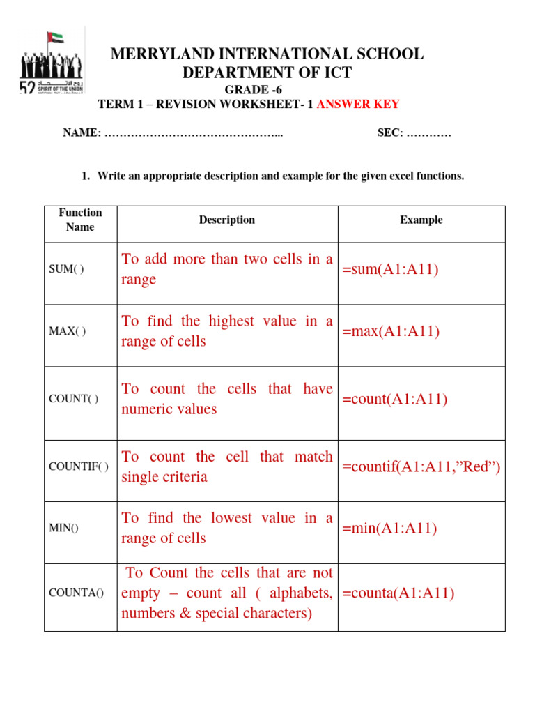Revision Answer Key Worksheet 1 3 | PDF | Computer Data Storage ...