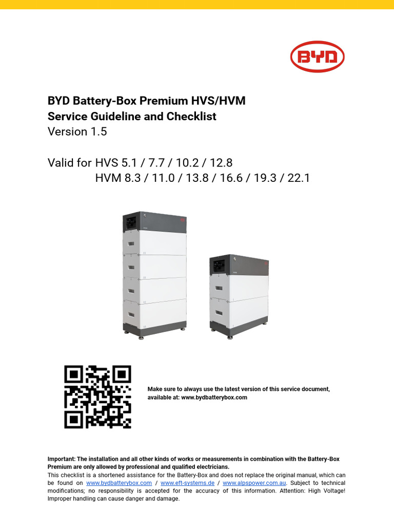BYD Battery-Box HVS/HVM Service Guide | PDF | Power Inverter | Wi Fi