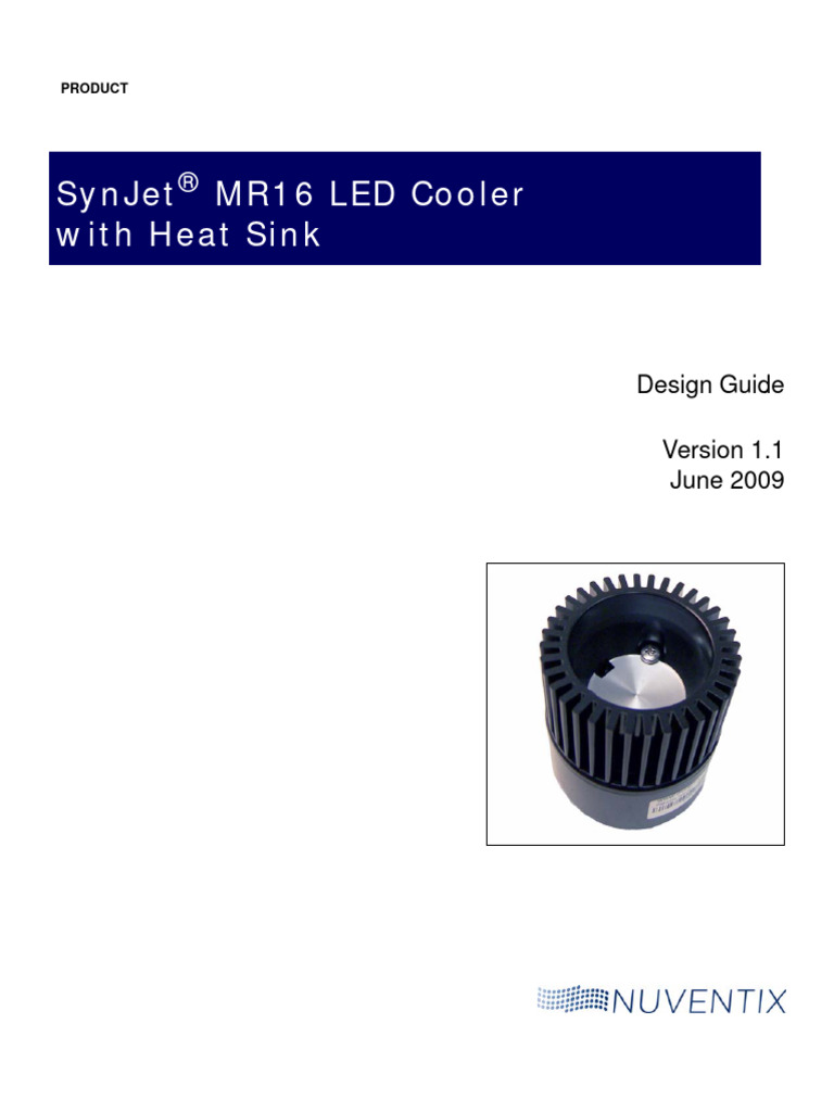 PF - SynJet MR16 LED Cooler Design Guide v1.1 | PDF