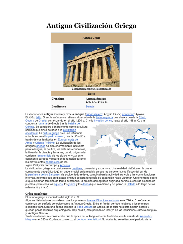 Civilizacion Griega | PDF | Antigua Grecia | Grecia micénica