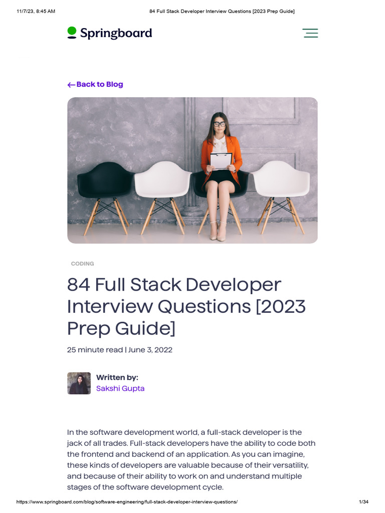84 Full Stack Developer Interview Questions (2023 Prep Guide) | PDF ... 84 Full Stack Developer Interview Questions (2023 Prep Guide) | PDF ...