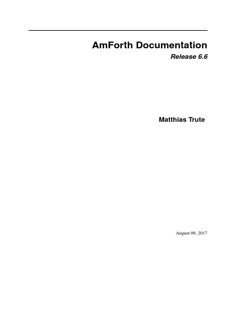 Trute Matthias Amforth Documentation | PDF | Computer File | Assembly ...