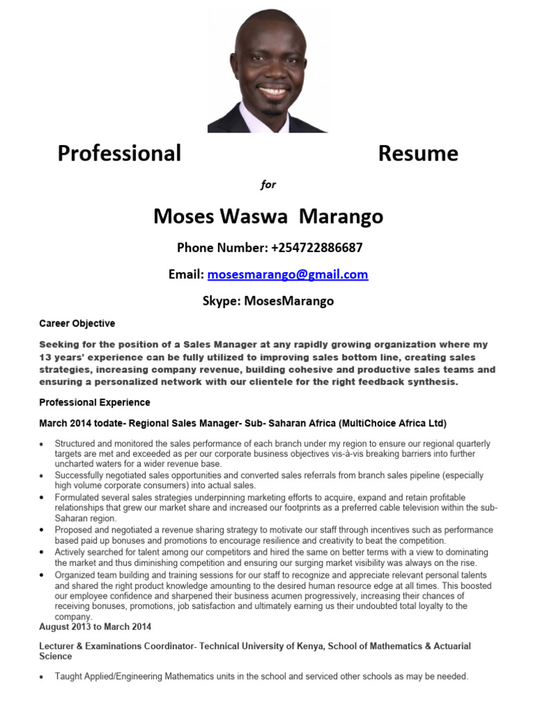 Moses Resume | PDF | Business
