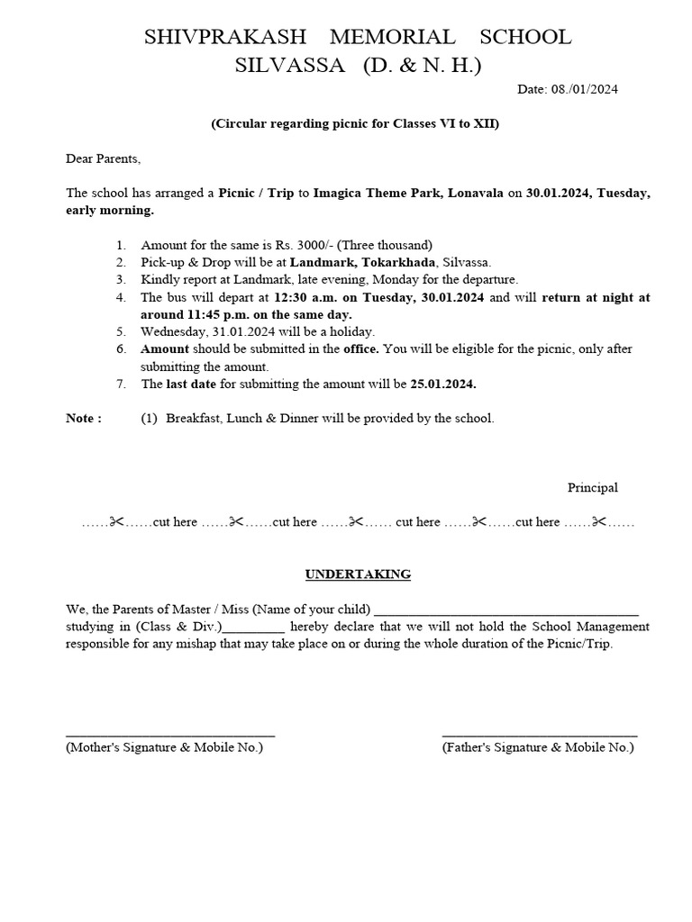 VI To XII Picnic Imagica | PDF | Travel | Language Arts & Discipline