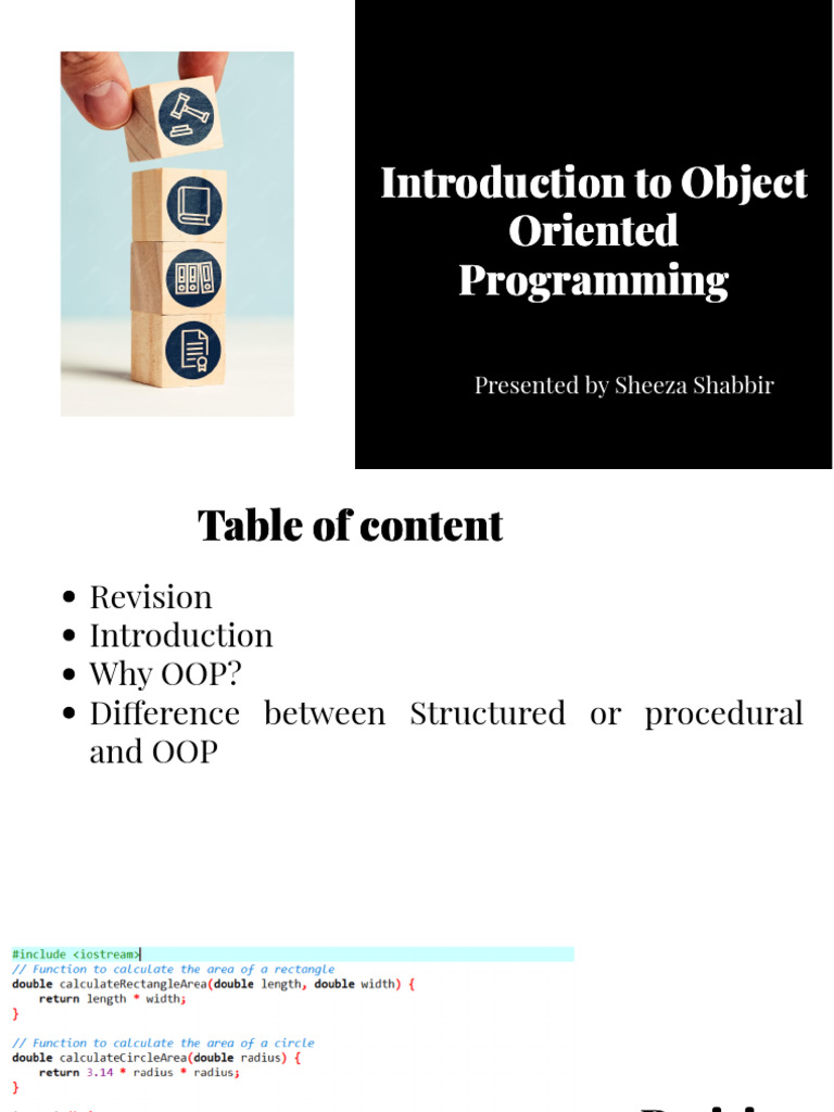 Oop Lecture 1 Pdf Object Oriented Programming Computer Programming 7433
