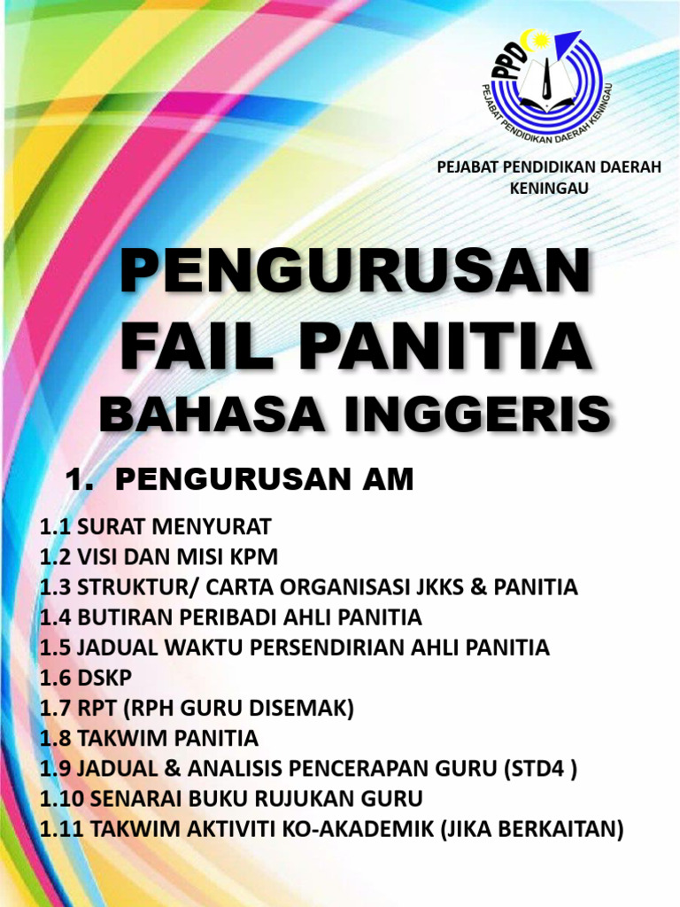 Cover Dan Tulang Fail Panitia PPD Keningau | PDF