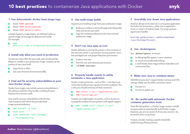 10 Best Practices To Containerize Java Applications With Docker | PDF ...