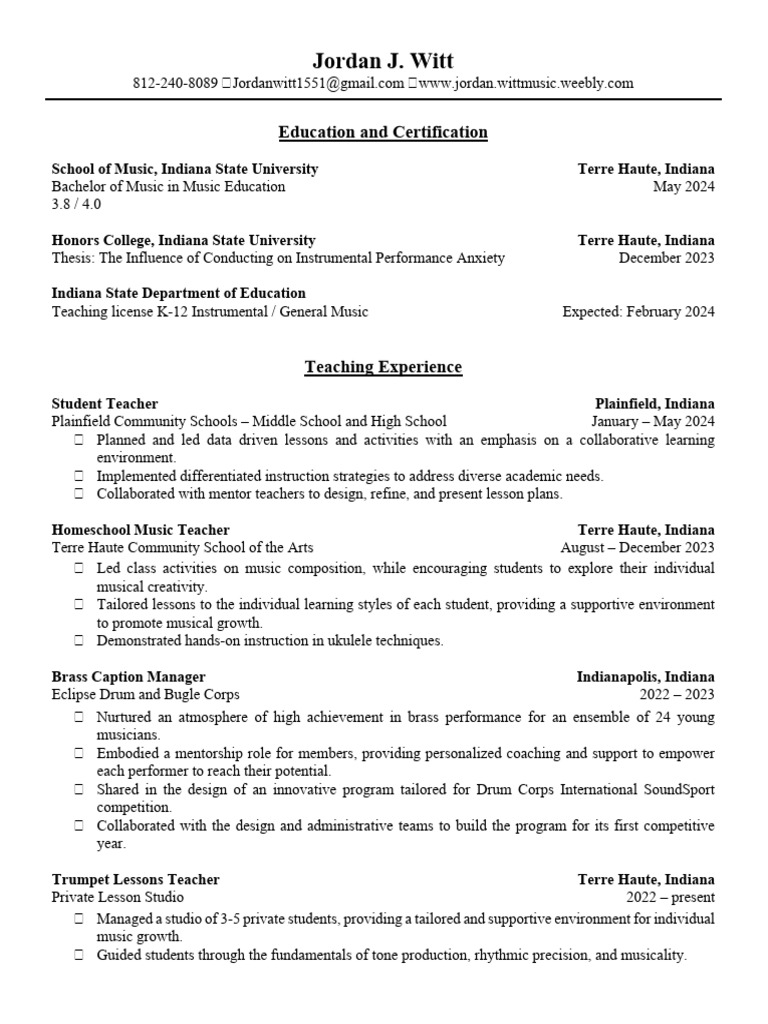 Jordan Resume | Download Free PDF | Teachers | Mentorship