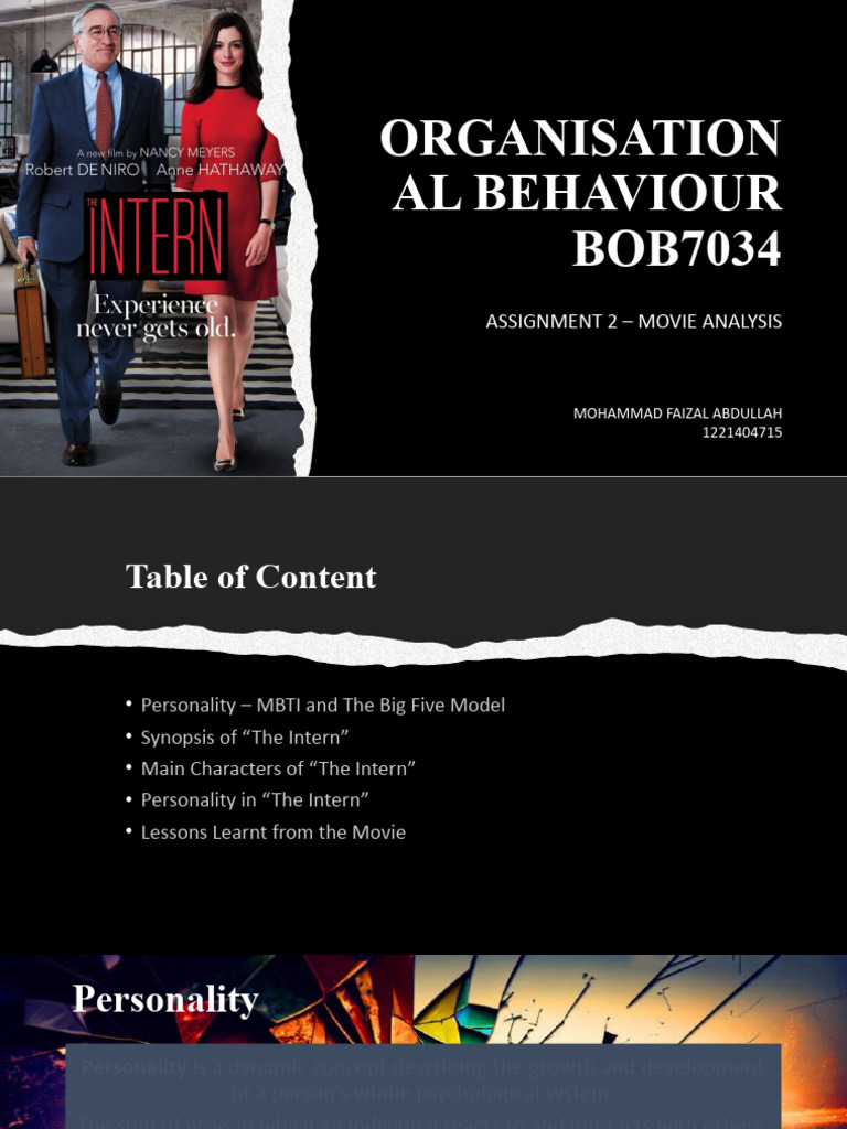 MBA Organisational Behaviour - Movie Analysis | PDF | Extraversion And ...