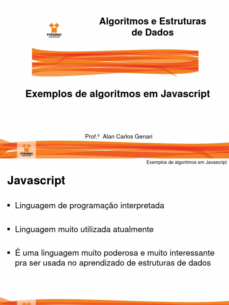 Alan Exemplos Javascript | Download grátis PDF | Algoritmos | Script Java