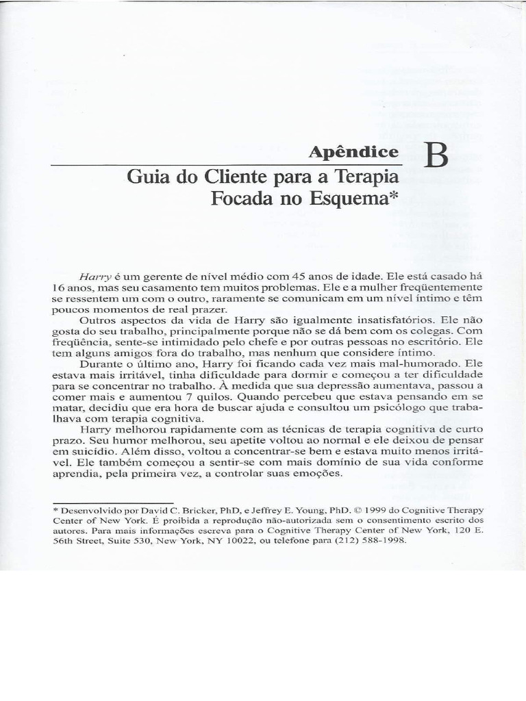 Guia Do Cliente - Terapia Do Esquema | PDF