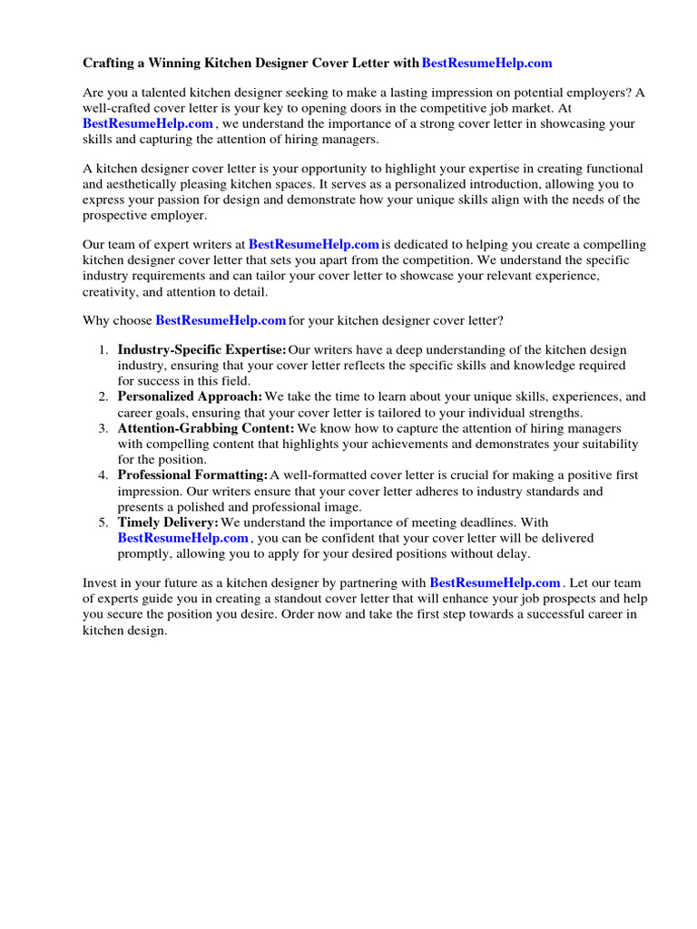 Kitchen Designer Cover Letter | Download Free PDF | Http Cookie