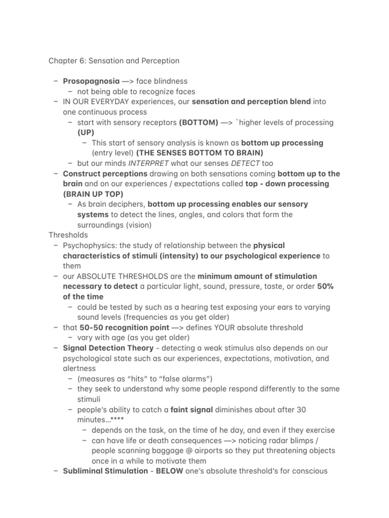 Sensation and Perception | PDF | Retina | Senses