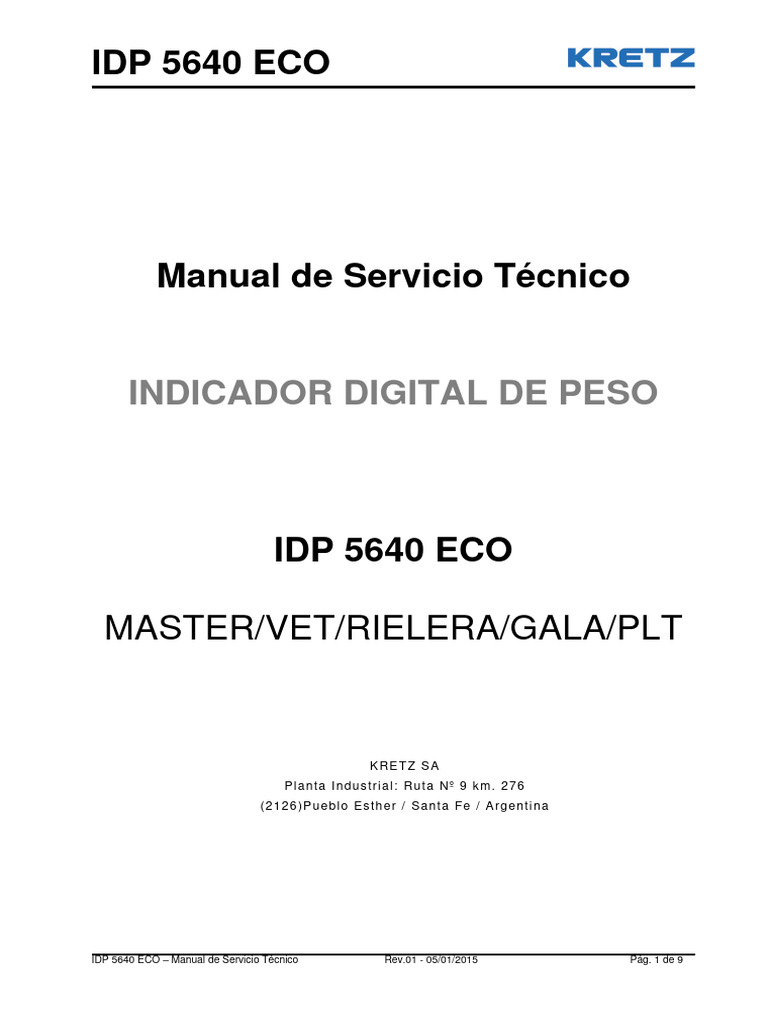 Manual de Servicio IDP 5640 ECO | PDF | Negocios