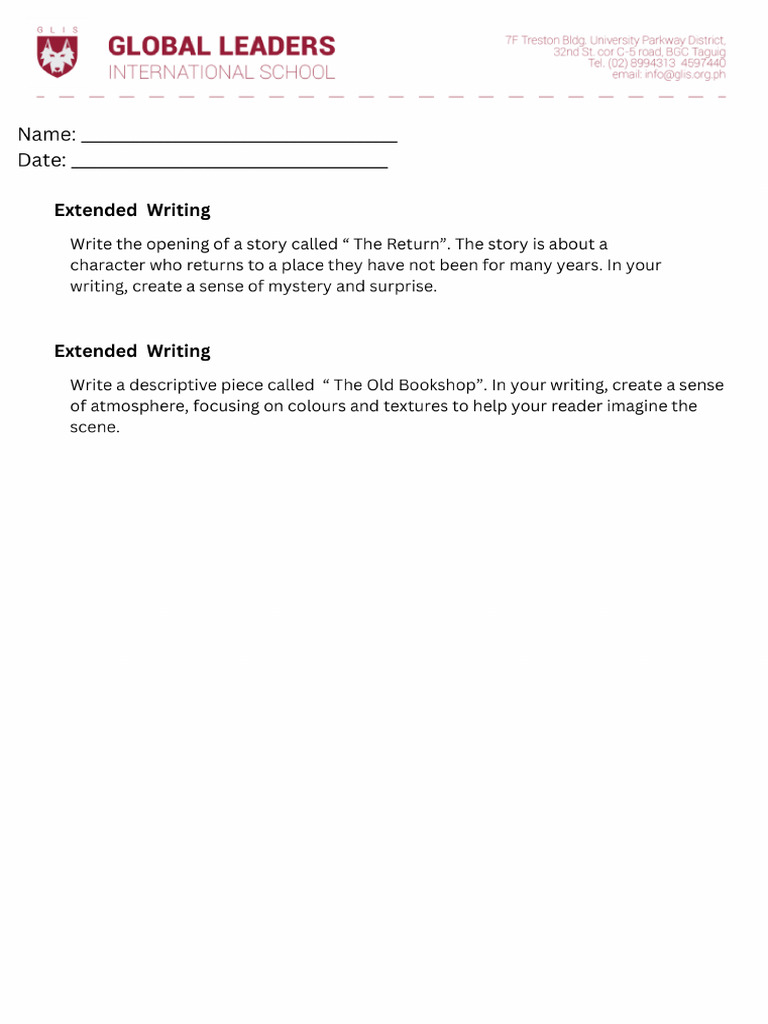 Grade 11 Extended Writing | PDF