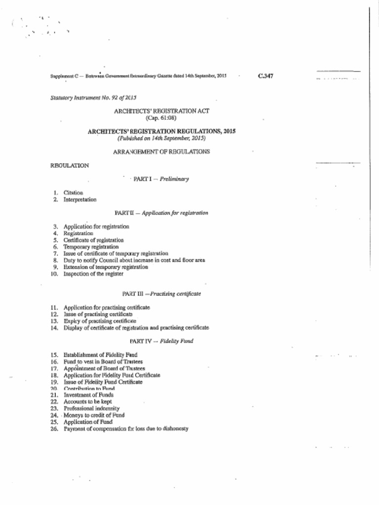 Architects' Registration Regulations | PDF