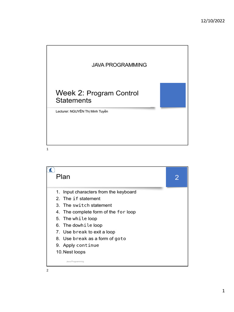 02 Programcontrolstatements Pdf Control Flow Software Engineering 1221