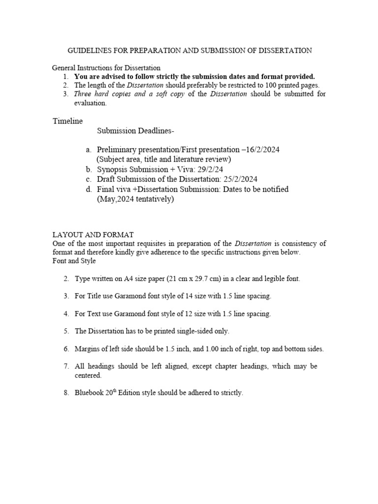 IGNOU Dissertation Submission Guidelines | PDF | Thesis | Publishing