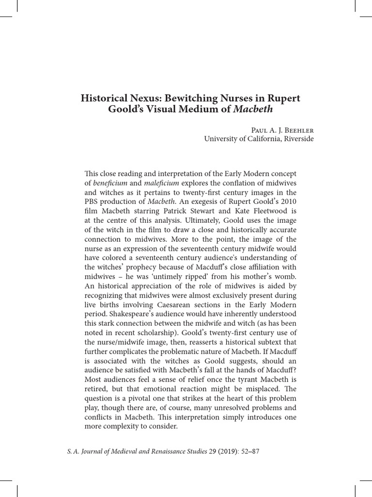 3 Beehler | PDF | Macbeth | Witchcraft