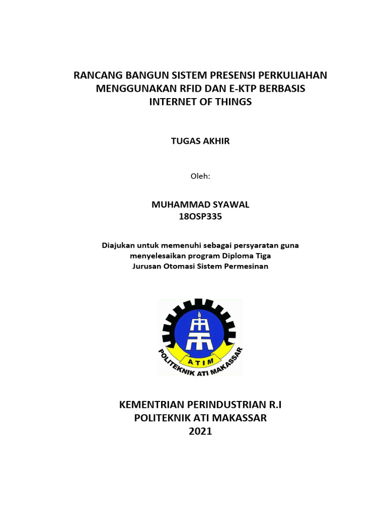 Sistem Presensi Kuliah RFID Berbasis IoT | PDF | Teknologi & Rekayasa