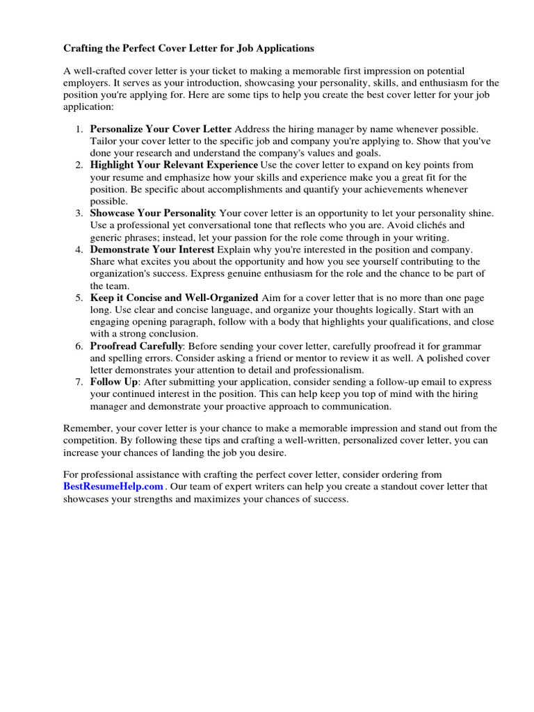 Best Cover Letter For Job Application PDF | PDF | Résumé