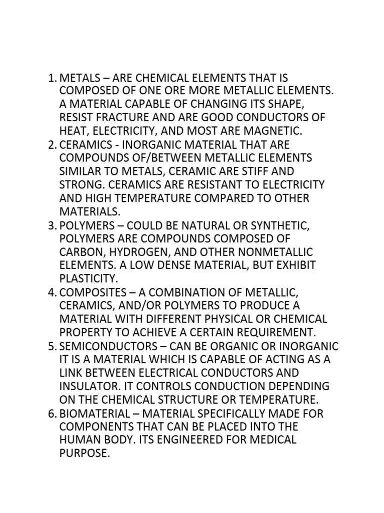 Mat Sci Definition of Terms | Download Free PDF | Chemical Bond | Deformation (Engineering)