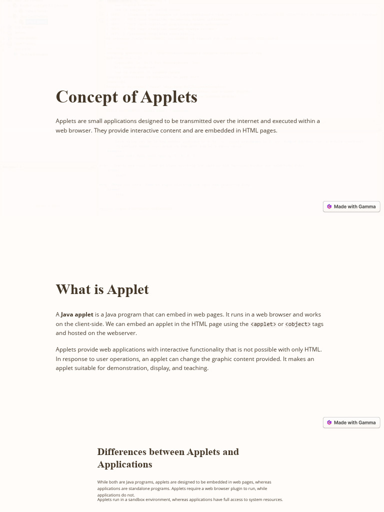 Concepts of Applets | PDF | Model–View–Controller | Java (Programming Language)