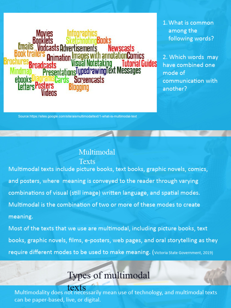 Lesson 4a Multimodal Texts | Download Free PDF | Human Communication ...