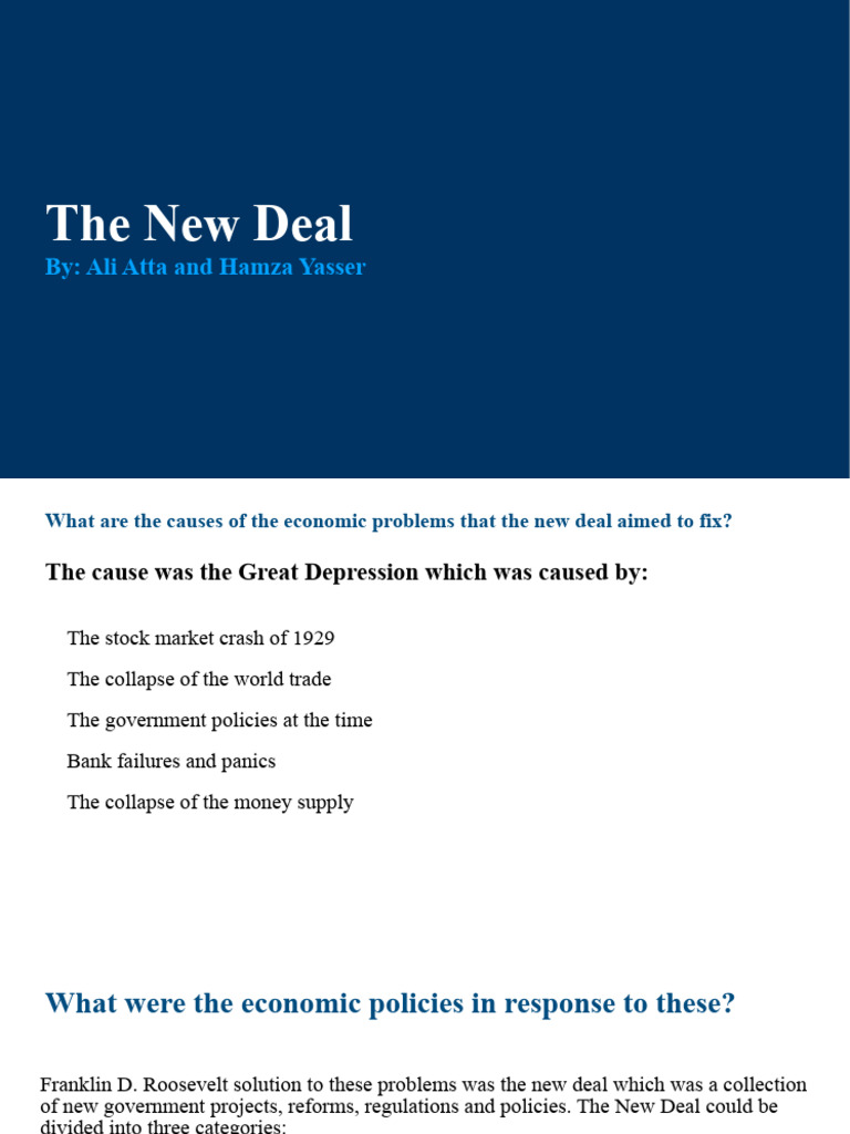 A presentation on the new deal | PDF | New Deal | Great Depression