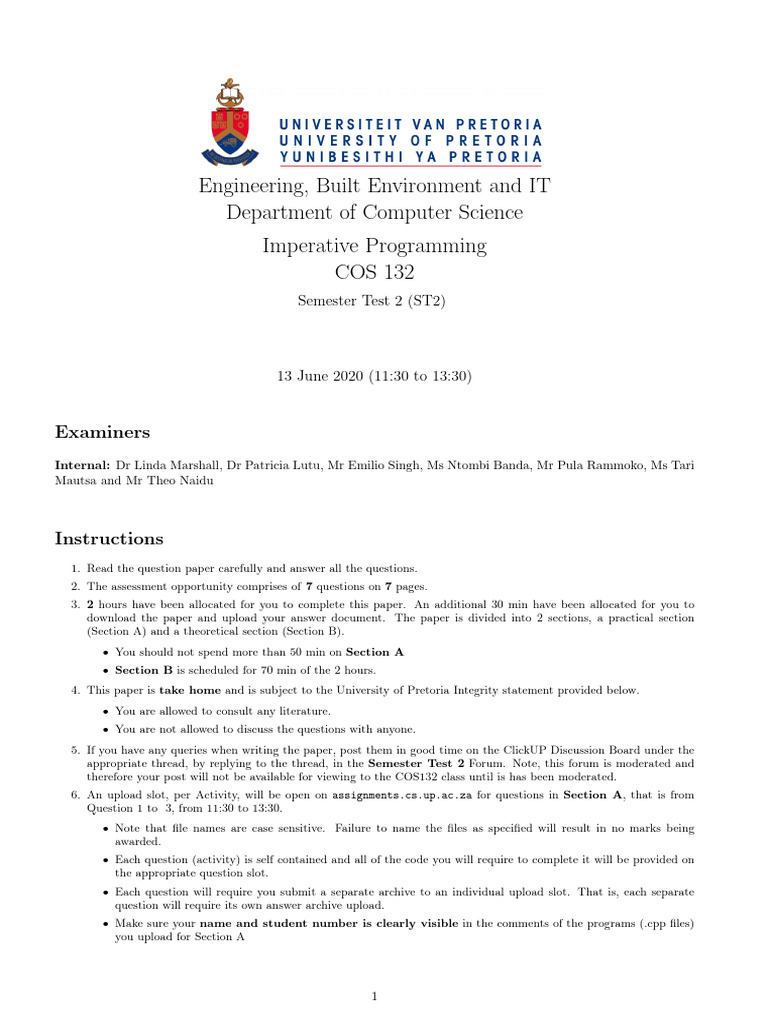 COS132 ST2 Final 1 PDF | PDF | Text File | Computing