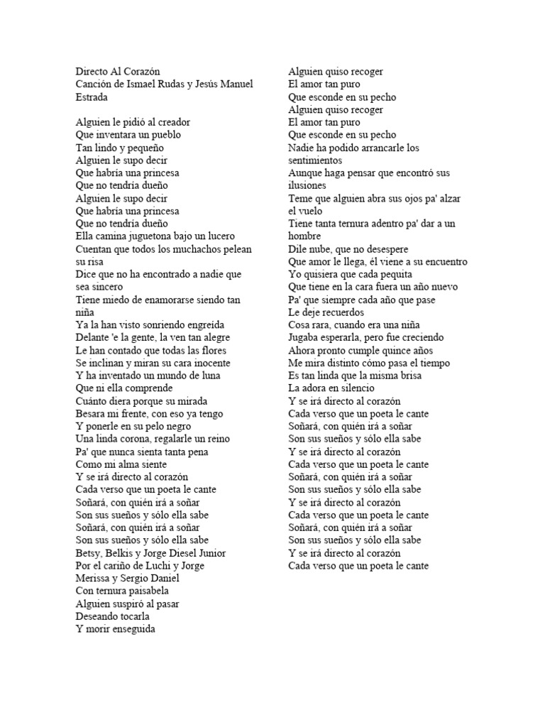 Directo Al Corazón | PDF | Amor