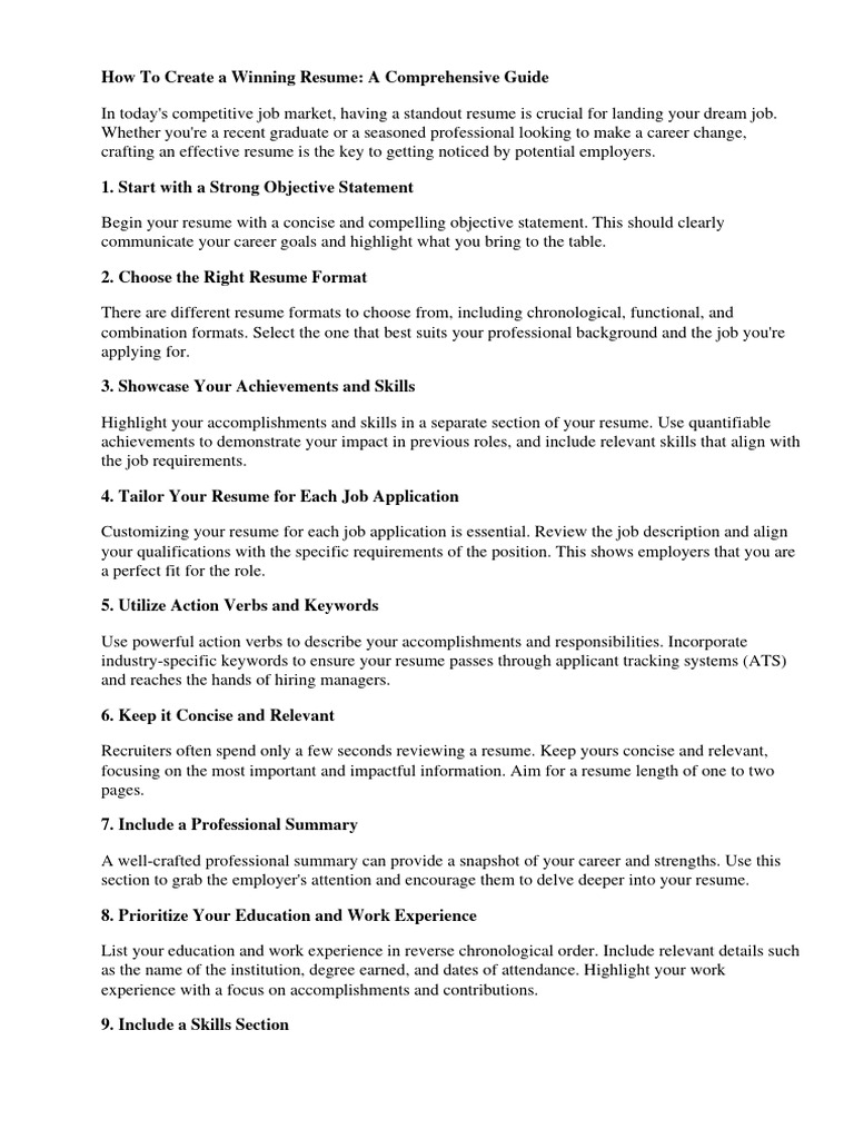 How to Write a Good Resume and Cover Letter | PDF | Résumé