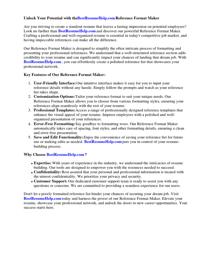 Reference Format Maker | PDF | Citation | Apa Style