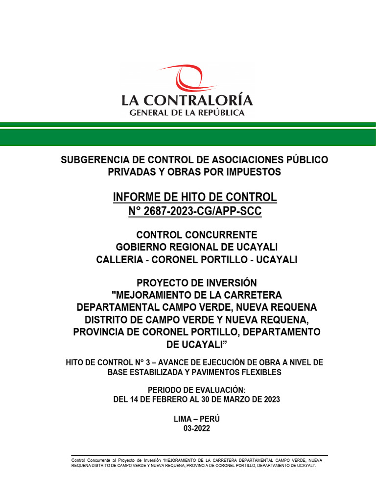 Informe de Control Concurrente #2687-2023-Cg-App | PDF | Economias