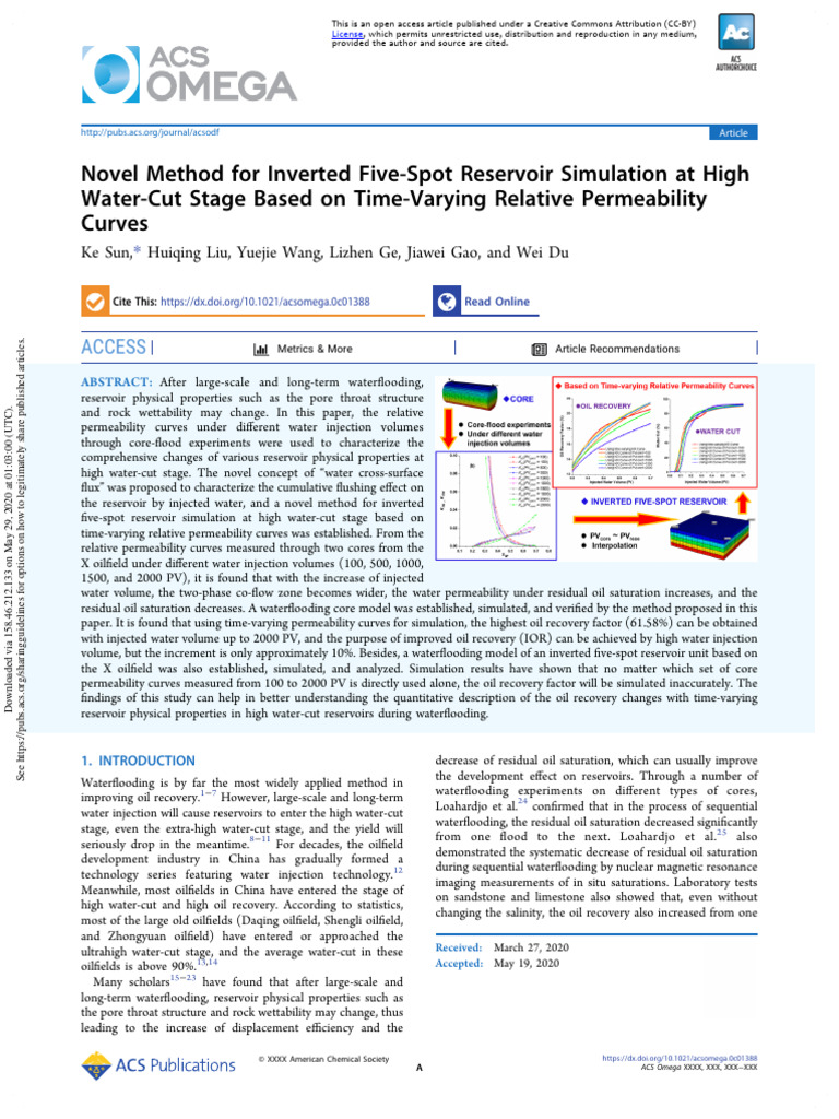 Inverted 5 Spot | PDF | Petroleum Reservoir | Viscosity