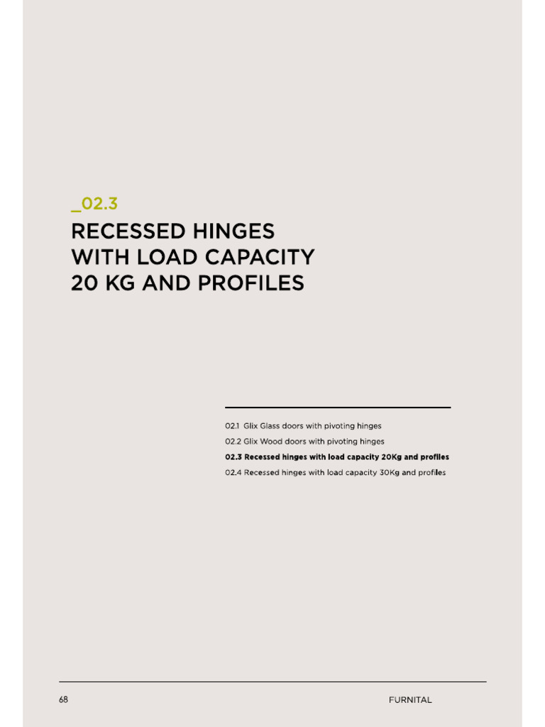 Furnital - Aluminum profile 20kg hinges - HH148 | PDF