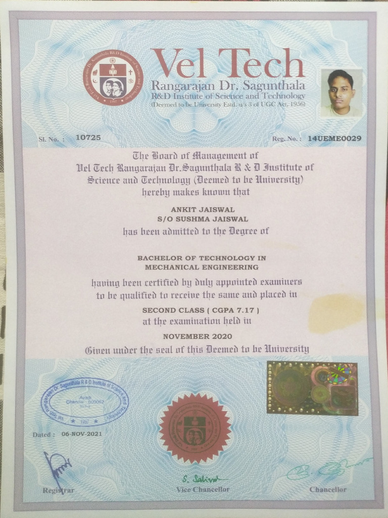 Degree Certificate Pdf